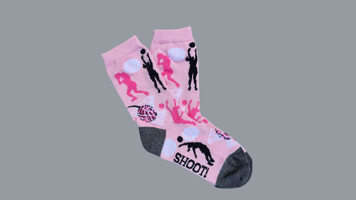 Pink Netball Themed Socks | Fun | Unique | Bamboo – Shoot!
